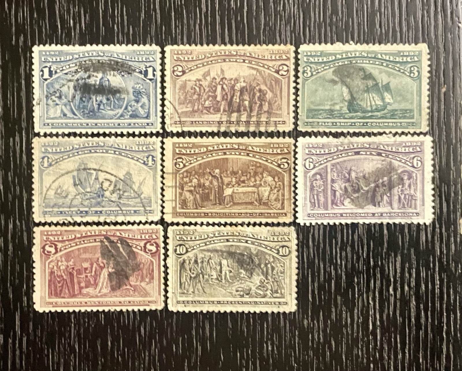 A Short Set Of US 1893 Legendary Columbian Expo Stamps Used, Thins | eBay