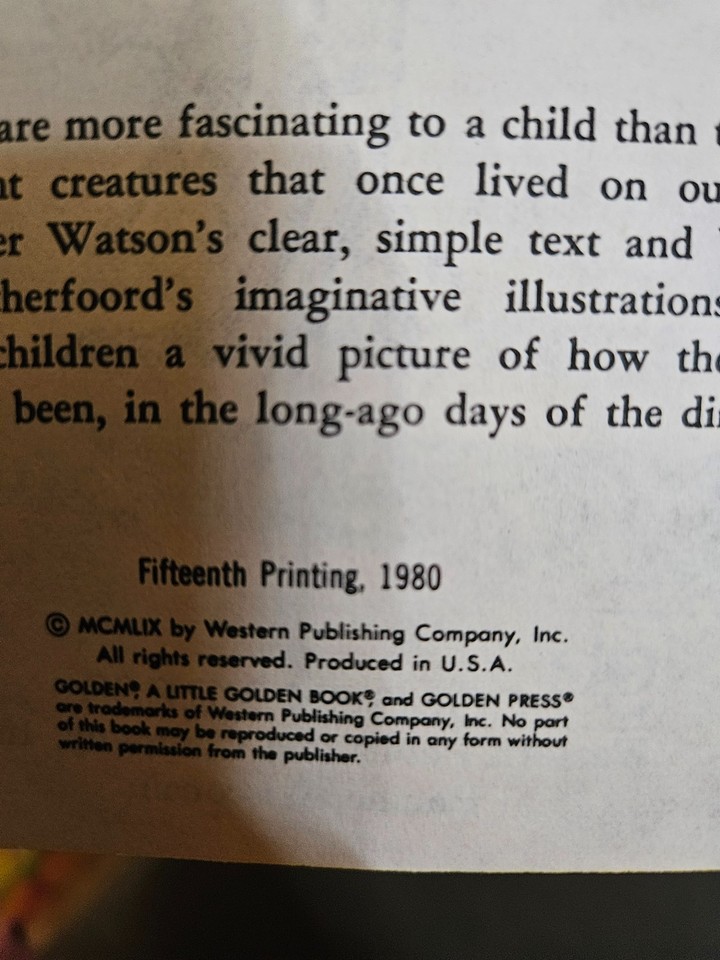 Dinosaurs (A Little Golden Book) 1980 Vintage | eBay