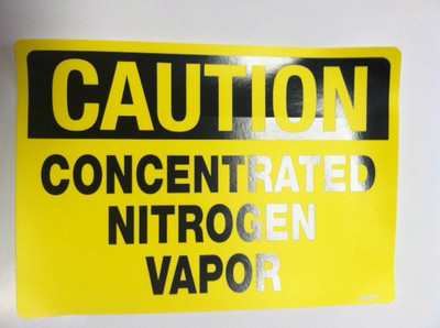 Concentrated Nitrogen Vapor Decal Safety Sticker, FREE SHIPPING! Lot of ...