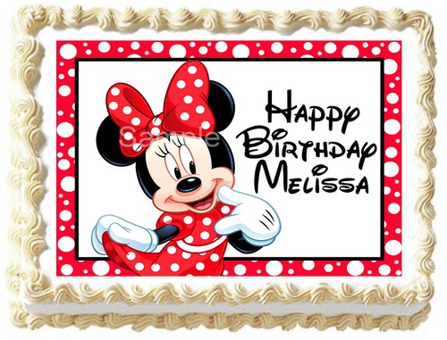 MINNIE MOUSE Red Edible Cake topper Party image | eBay