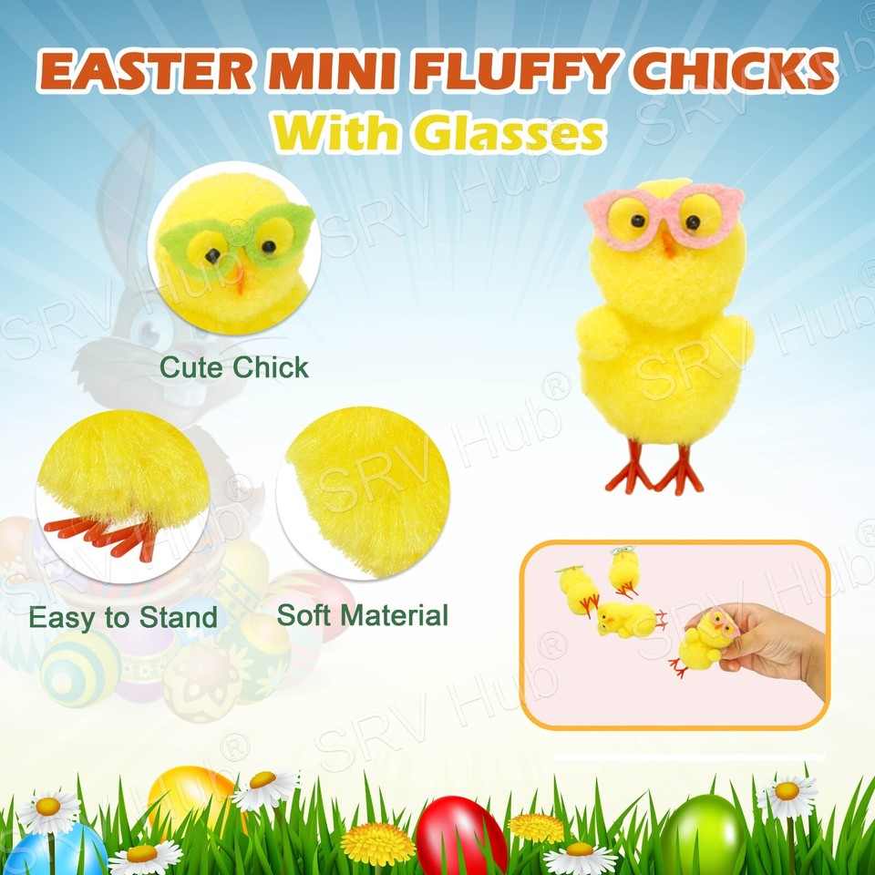 Multi Colored Chenille Chicks Goggles Chicks Light UP Chicks Easter ...