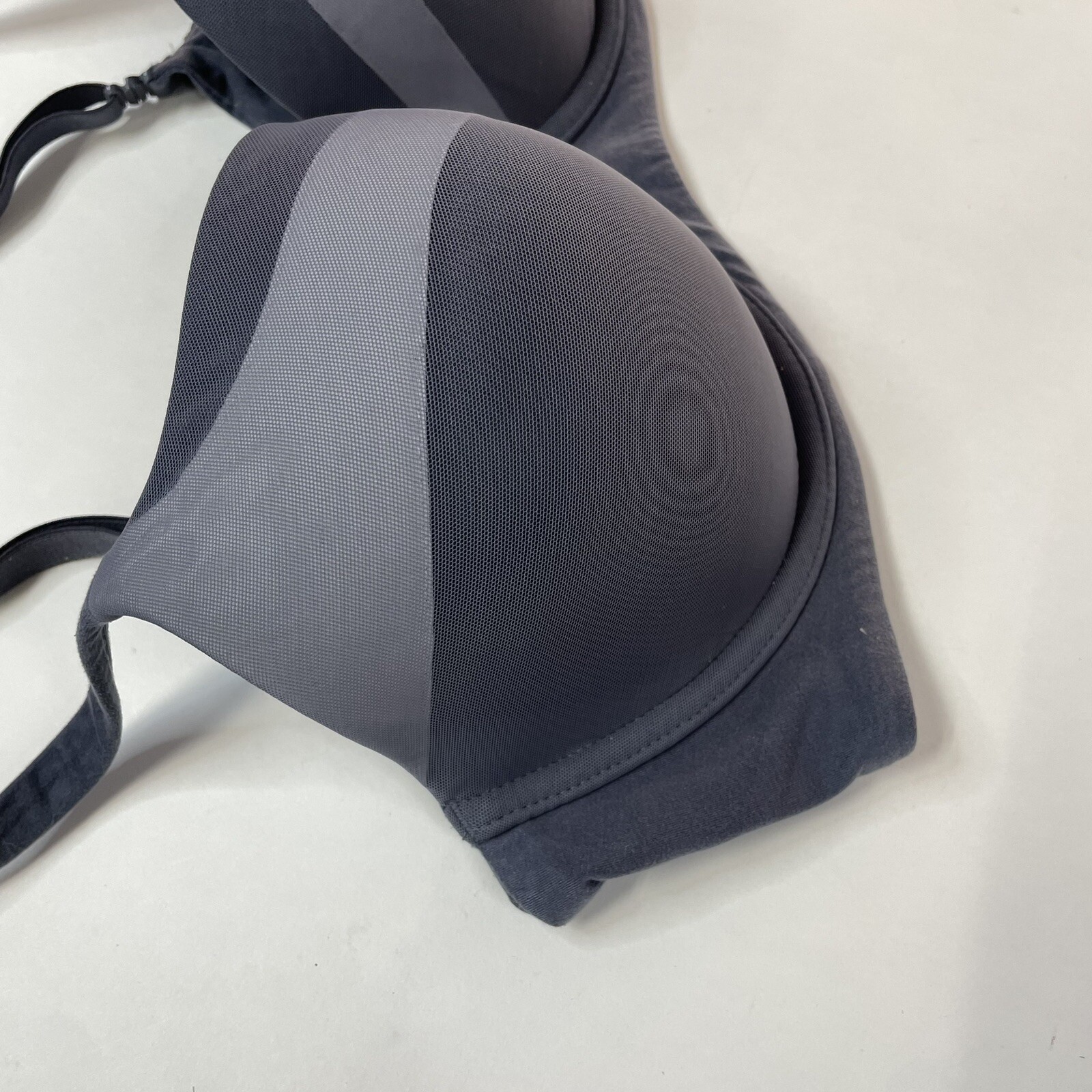 Body by Victorias Secret 34DD Lined Demi Bra Blue Gray Underwire #1308 ...
