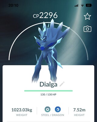 Origin Form Dialga Pokemon Gen8 Go Pokémon Trading PVP Read Desc Hisui ...