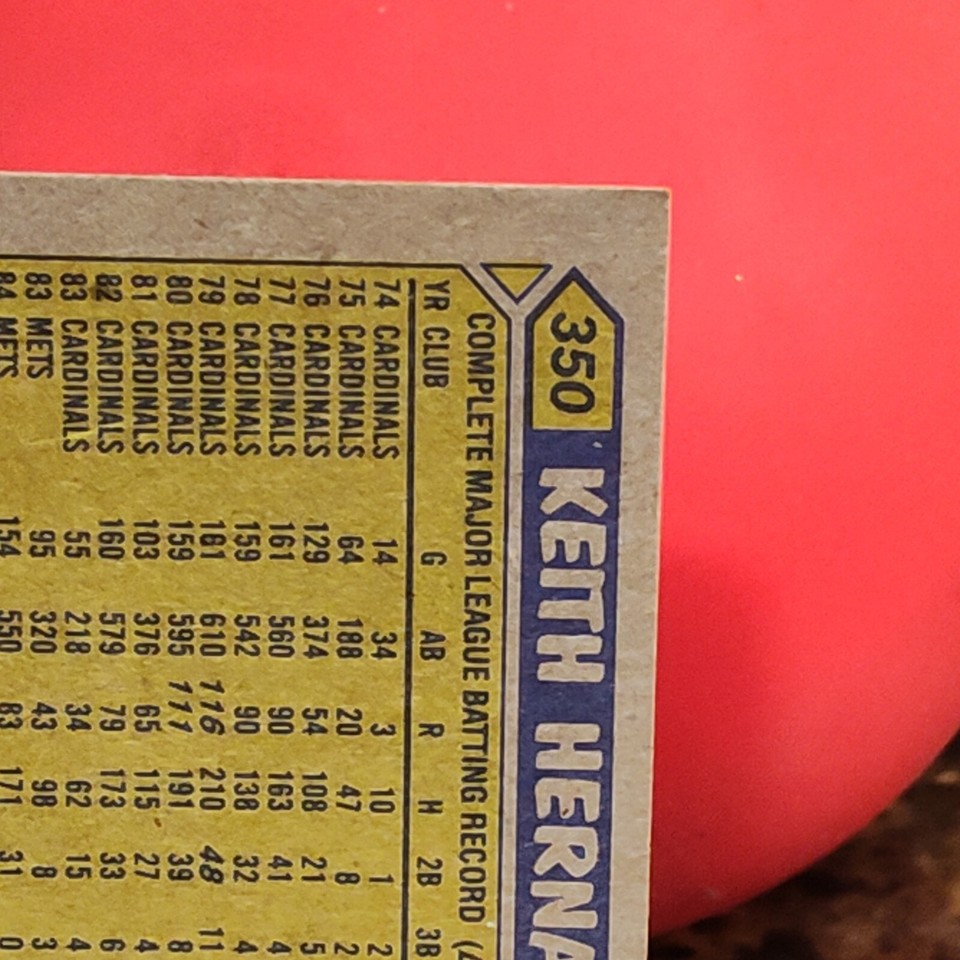🔥🔥ERROR !! 1987 Topps #350 Keith Hernandez . ERROR MANY ORANGE DOTS!!🔥🔥 ...