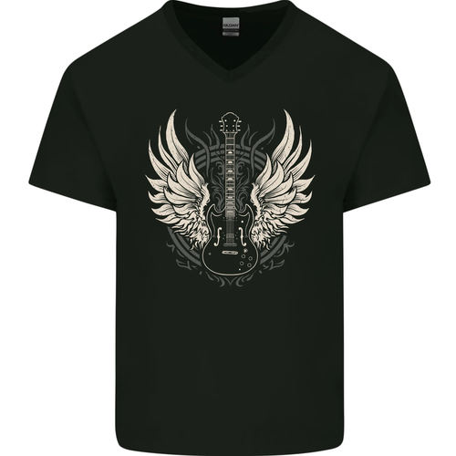 Chitarra Ali Rock N Rotolo Musica Heavy Metal Uomo Scollo A V T-Shirt ...