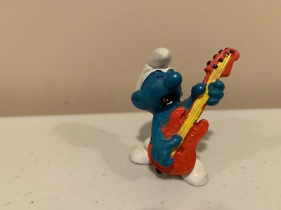 Smurfs 20023 Guitar Smurf Rock n Roll Figure Vintage PVC Toy Music ...