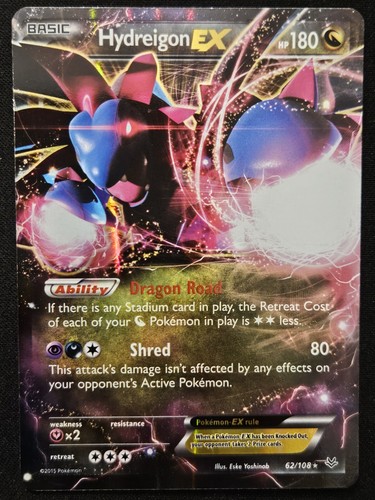 Hydreigon EX 62/108 XY Roaring Skies Ext. Art Ultra Rare Holo Pokémon ...