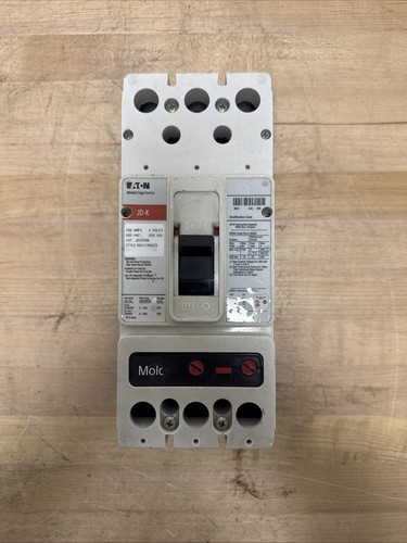 FLAWED EATON CUTLER JD3250K 3 POLE 250 AMP 600v MOLDED CASE SWITCH RED ...