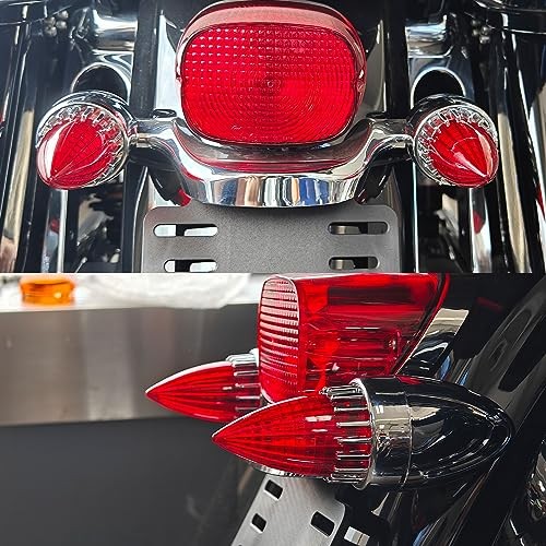 Motorcycle Bullet Turn Signals' Lens Covers 2 Pack, Red Rear red lens ...