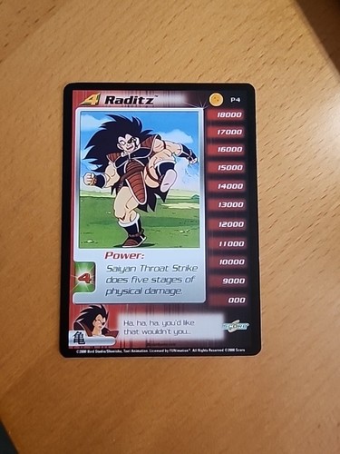 Raditz P4 Gold Holo Foil Saiyan Saga Limited Promo Rookie Vintage DBZ ...