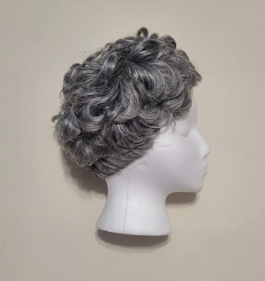 VTG Jon Renau Dynel Plus Gray Curly Wig Made in Hong Kong Costume ...