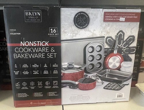 Brooklyn Steel Co. Venus Nonstick Aluminum 16-Pc. Cookware Set | eBay
