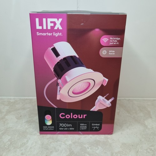 LIFX LED Light Bulb Colour Down Light 100mm White Fascia 700lm LDWCAU Smart WiFi | eBay