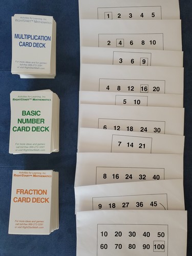 RightStart Math Cards Fractions, Mutiples, Basic Number Deck Games | eBay