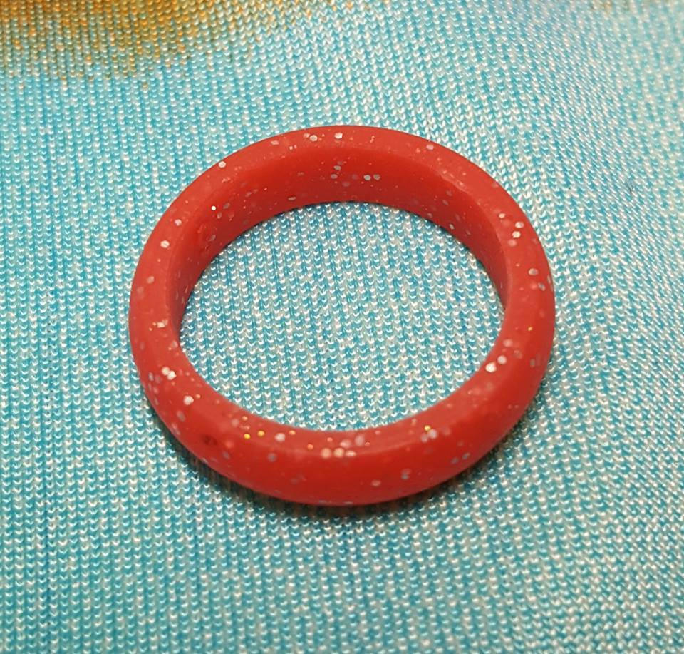 Glow Dark Glitter Sparkling Sparkle Women Silicone Wedding Sport Ring 6 ...