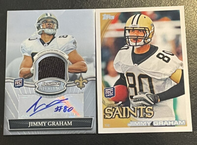 2010 Jimmy Graham 2 (Two) Rookie Card RC Patch Auto RPA LOT! BEAST ...