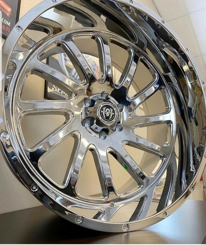 22x12 Chrome Hardcore HC15 Maga Offroad Rims Wheels 8x165.1 8x6.5 24 14 ...
