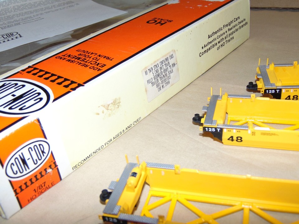 CON COR HO 73989 5 CAR TTX TWIN STACK CONTAINER CARS IN ORIGINAL BOX ...
