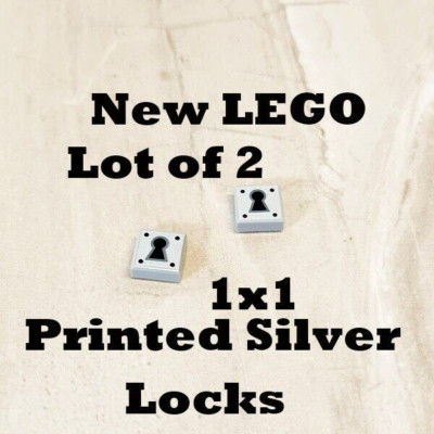 New LEGO Padlock Door Locks Lot of 2 Silver Skeleton Key Haunted House ...