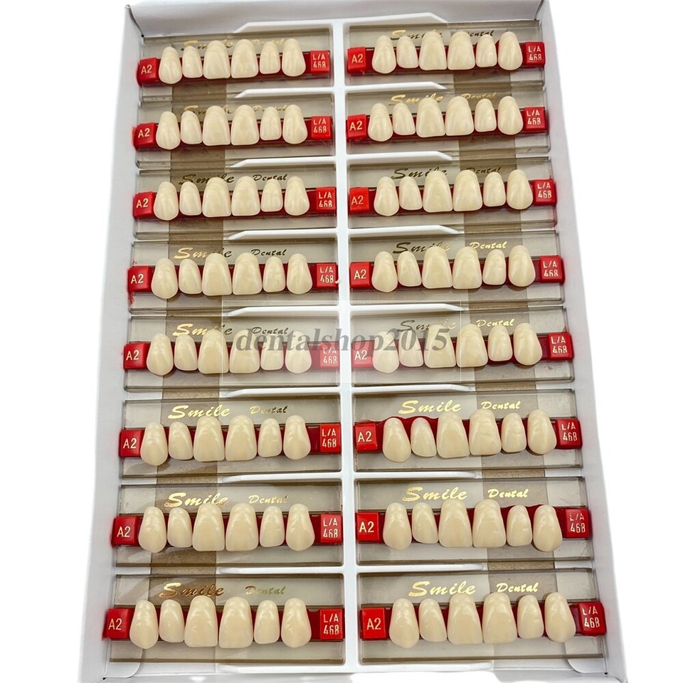 96PC anterior upper lower teeth Acrylic Resin Denture dental VITA color ...