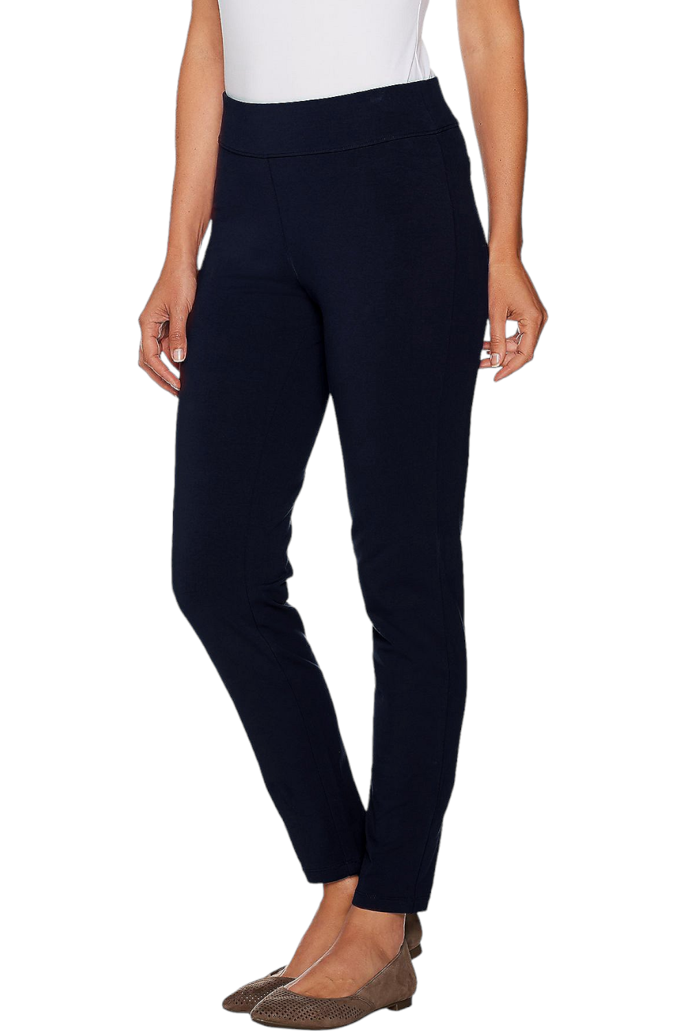 Susan Graver Premium Stretch Slim Leg Pull-On Pants Navy | eBay