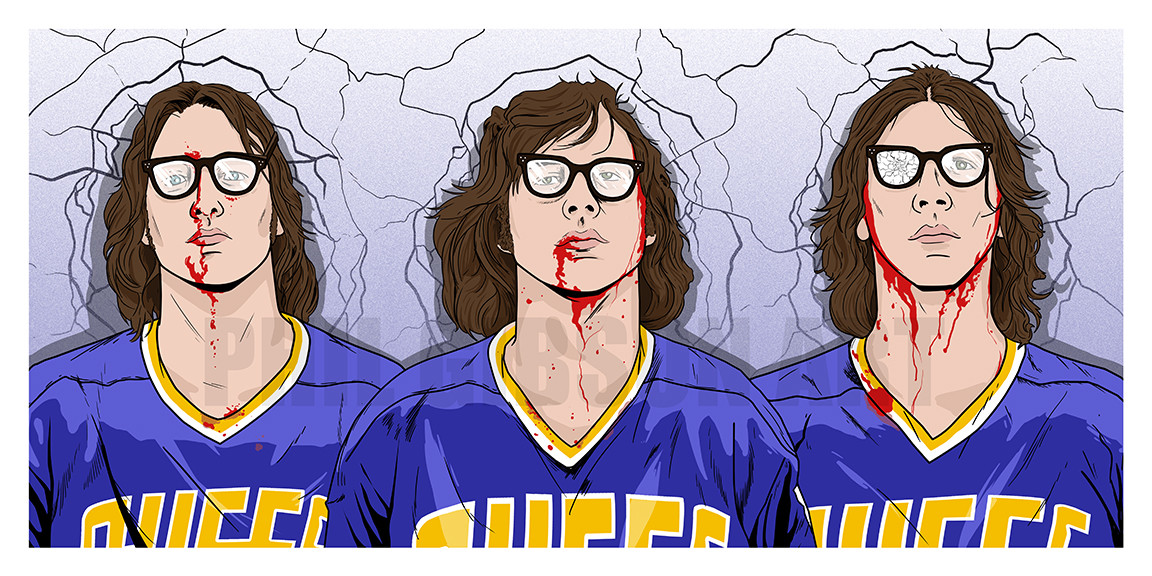Original "Goons" Slapshot Hockey Giclée Blu Art Print Movie Poster ...