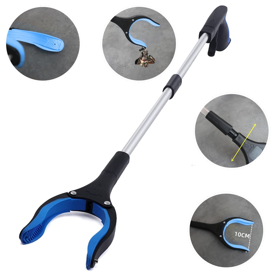 Pick Up Tool Reacher Grabber Trash Helping Hand 32" Long Reach Arm ...