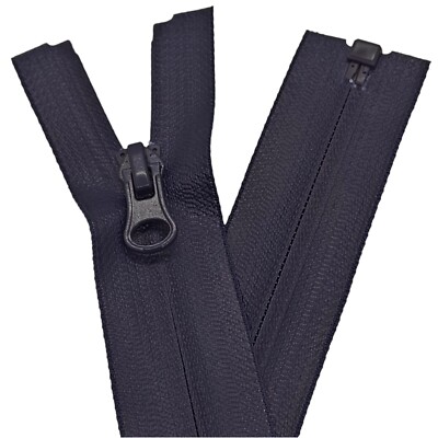 NAVY BLUE Waterproof Zip 60-85cm FULLY OPEN END Fastener Nylon Water ...