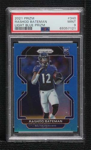 2021 Panini Prizm Light Blue Rashod Bateman #340 PSA 9 MINT Rookie RC ...