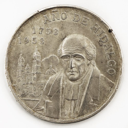 1953 5 Pesos Año de Hidalgo Mexico Silver Coin .720 | eBay