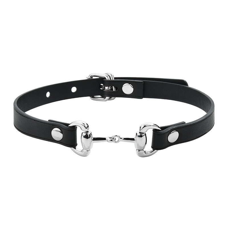 Horseshoe loop Black choker rock couple accessory neck loop | eBay