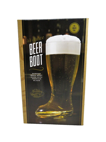 Wembley German Beer Boot Mug Clear Glass 44 Ounce 9.5 Inches Tall New ...