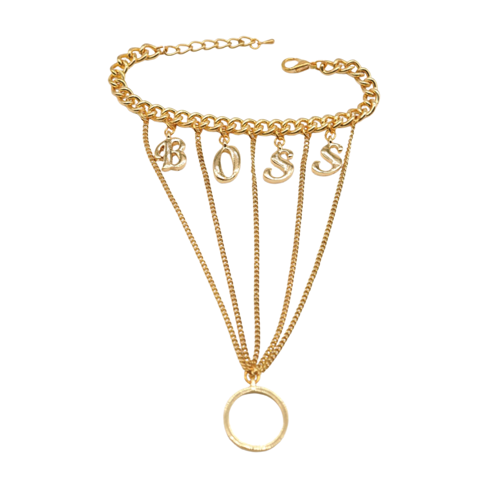 Women Gold Metal Hand Chain BOSS Cool Bracelet Ring Amazing Vibe ...