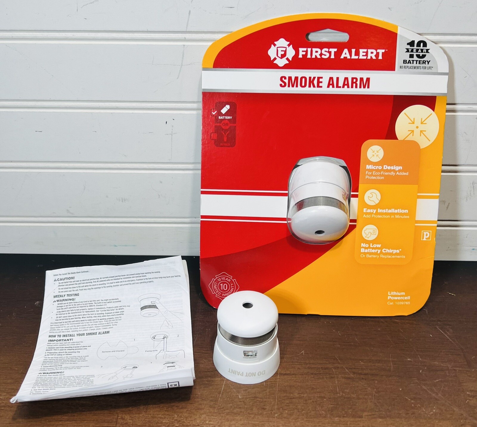 First Alert P1010 10-Year Battery Atom Photoelectric Micro Smoke Alarm ...