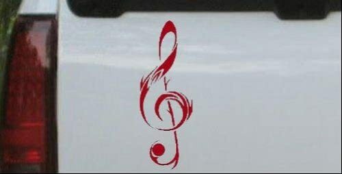 Music Note Car Window Decal Sticker Red 3in X 8.1in | eBay