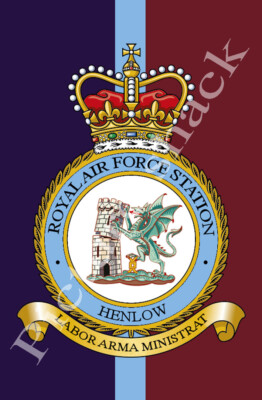 R.A.F HENLOW STATION CREST PRINTED ON A METAL SIGN. FRIDGE MAGNET ...