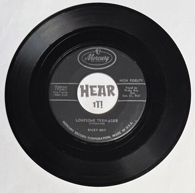 50s Rockabilly / Dreamy Teen 45 RICKY ROY Lonesome / Because You're ...