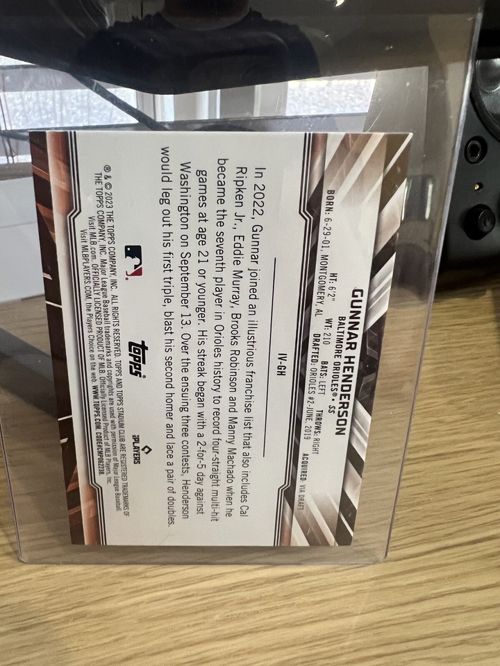 2023 Topps Stadium Club - Instavision #IV-GH Gunnar Henderson (RC) | eBay