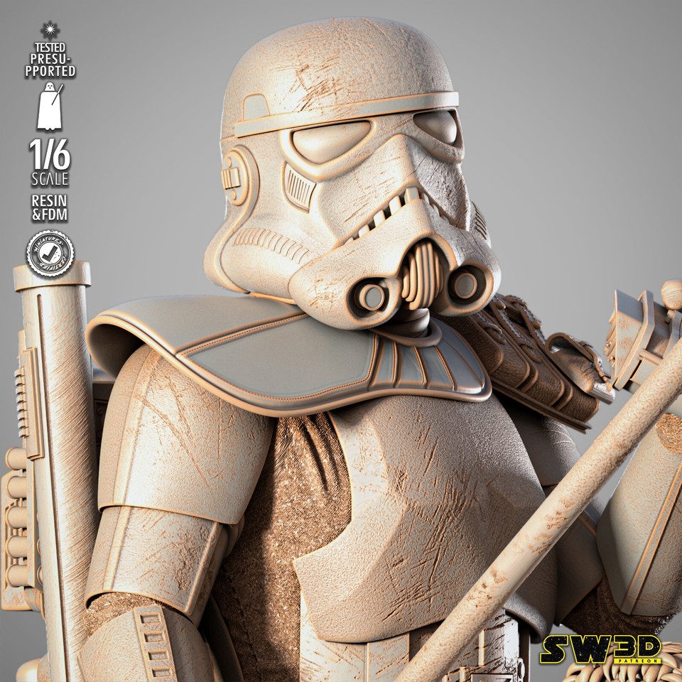 Sandtrooper 3D Printed Figure, Star Wars Desert Stormtrooper Statue ...