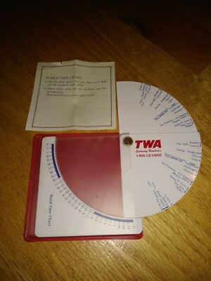 VINTAGE TWA WORLD TIME CHART COMPLETE A MUST FOR WORLD TRAVELERS | eBay