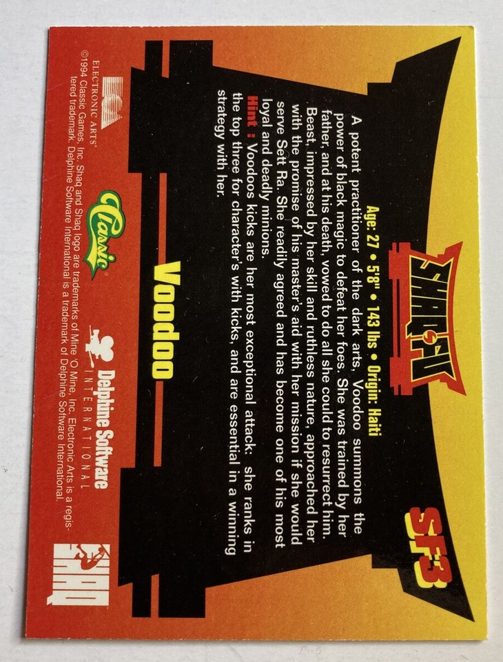 1994 Classic 4 Sport - Shaq-Fu Voodoo #SF3 SHAQUILLE O'NEAL | eBay