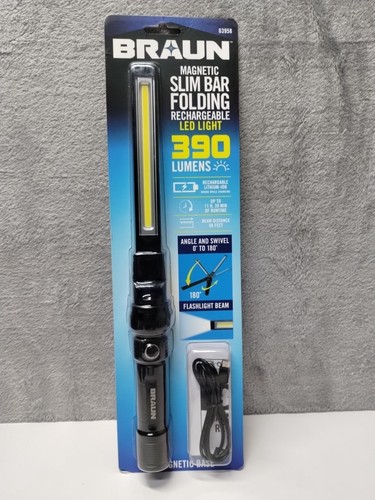 BRAUN 63958 390 Lumen USB Rechargeable LED Work Light - Black | eBay