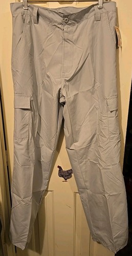 mens burnside lightweight cargo pants light gray hiking relaxed fit sz ...