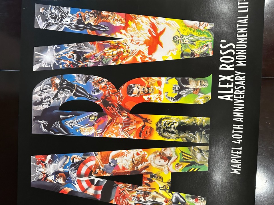 Marvel 40th anniversary Alex Ross 6' Monumental Lithograph Signed 826/ ...
