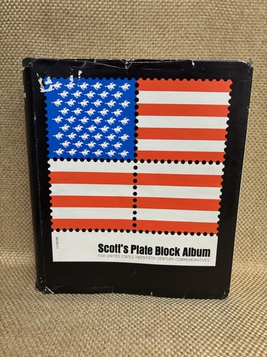 Vtg Scott’s Plate Block Album US 20th Century Commemorative Stamps ...