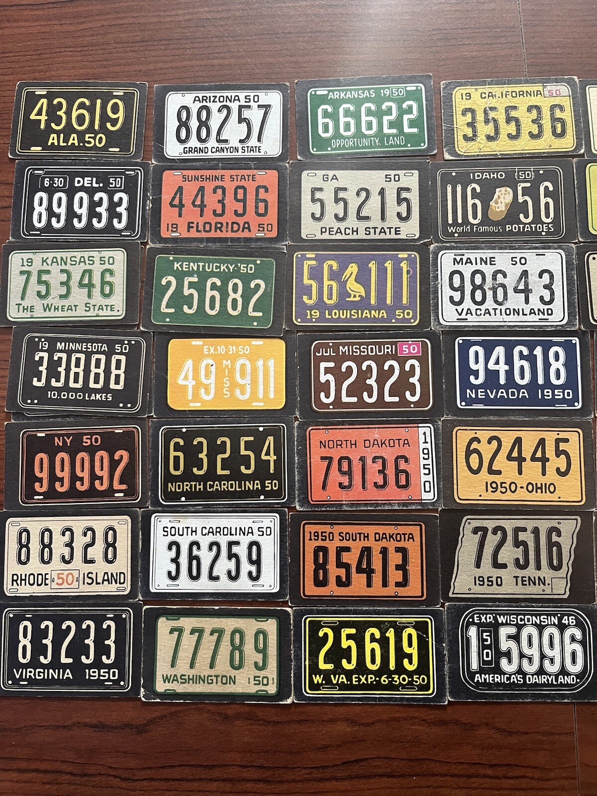 1950 TOPPS LICENSE PLATE CARDS | eBay