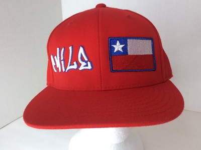 Lids Chile Flag Country Red Custom 3D Embroidered Baseball Fitted Hat ...
