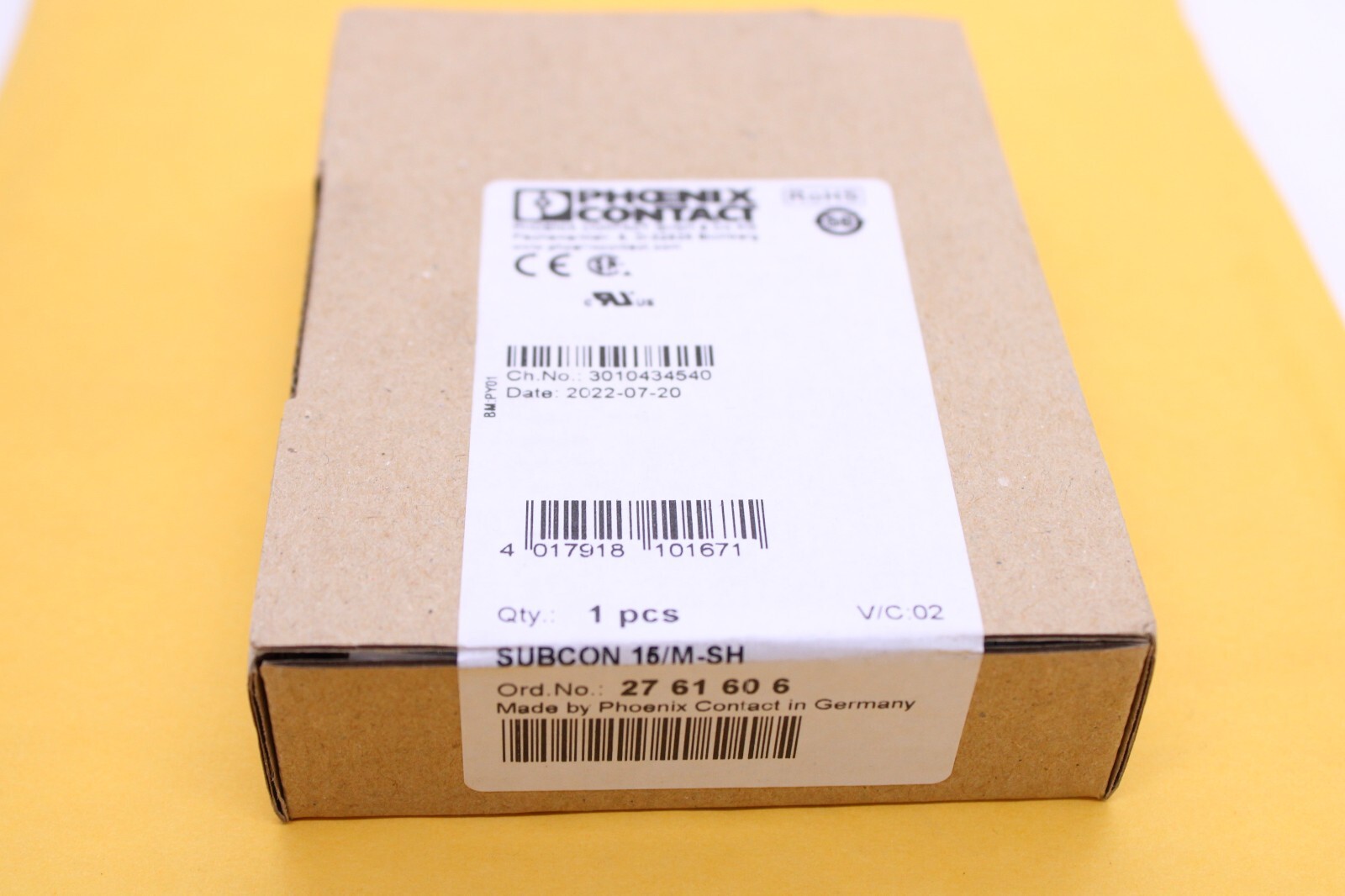 SUBCON 15/m-sh 2761606 Phoenix Contact Sub Connector Subcon15msh for ...