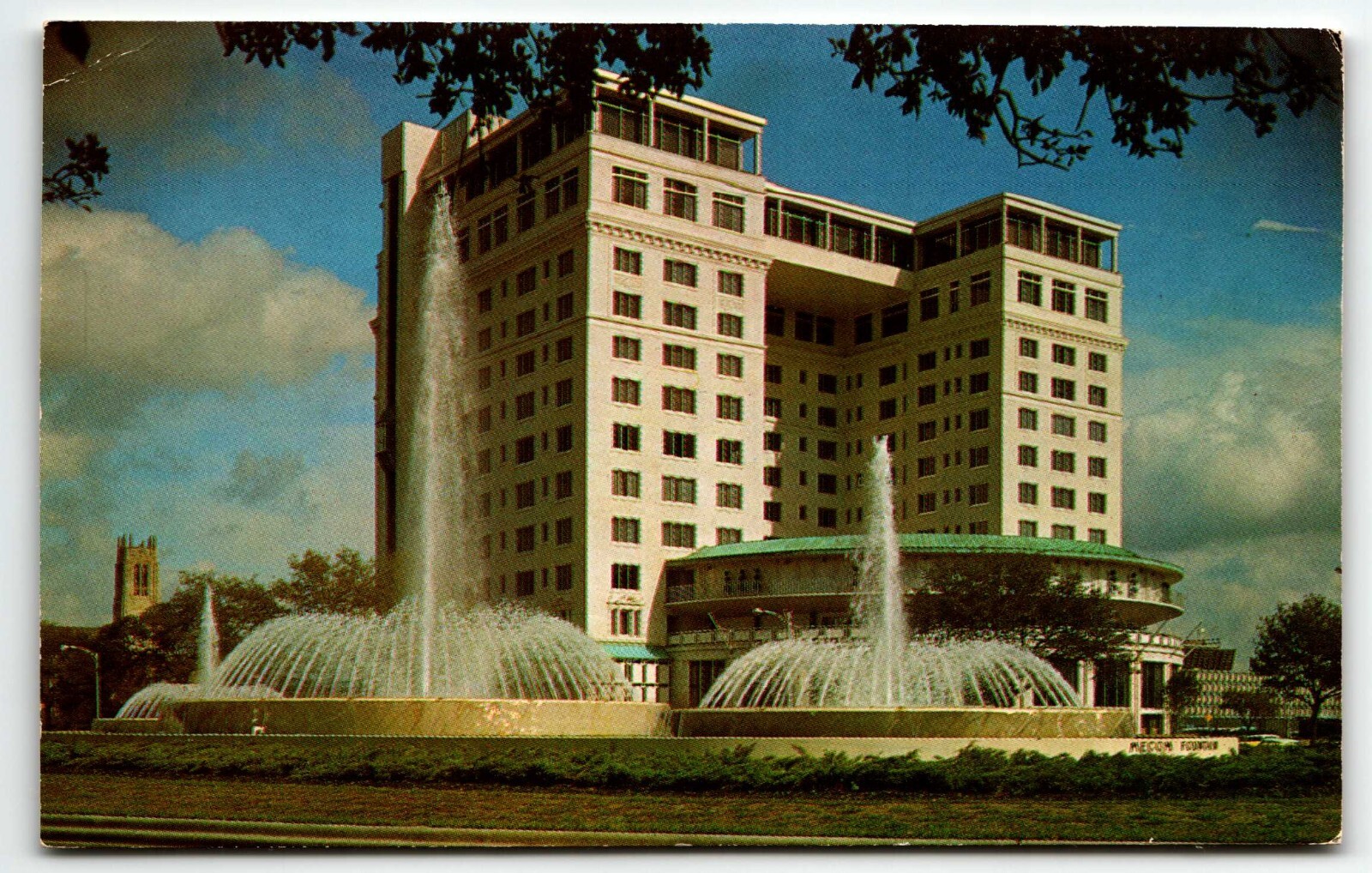 Mecom Fountain Hermann Park Postcard Houston Texas TX PM 1968 | eBay