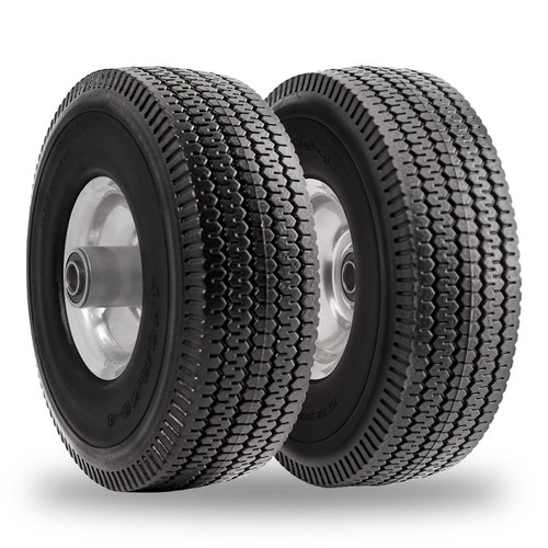 10 Inch Solid Polyurethane Tire 4.10/3.50-4 Tire 10" Flat Free Wheels ...